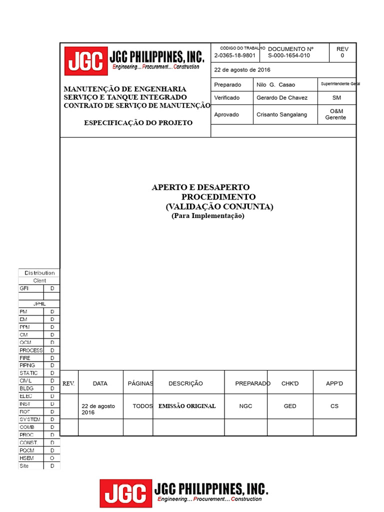 Procedimento de Aperto e Desaperto de Flanges | PDF | Parafuso | Bomba