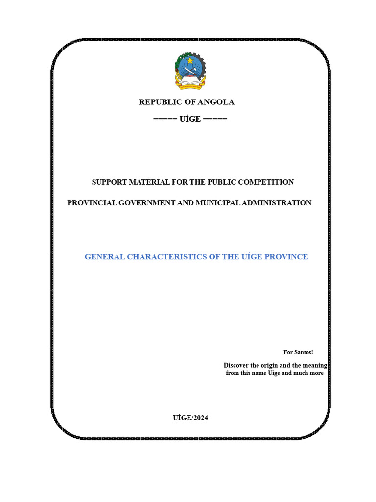 Uíge Province | PDF | River | Angola