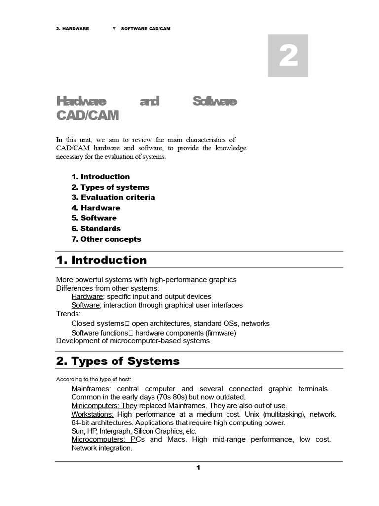 02 CAD CAM Hardware and Software | PDF | Computer Aided Design ...