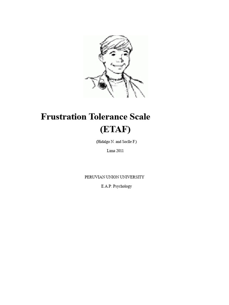 Manual-Etaf, Frustration Tolerance Scale | PDF | Validity (Statistics ...