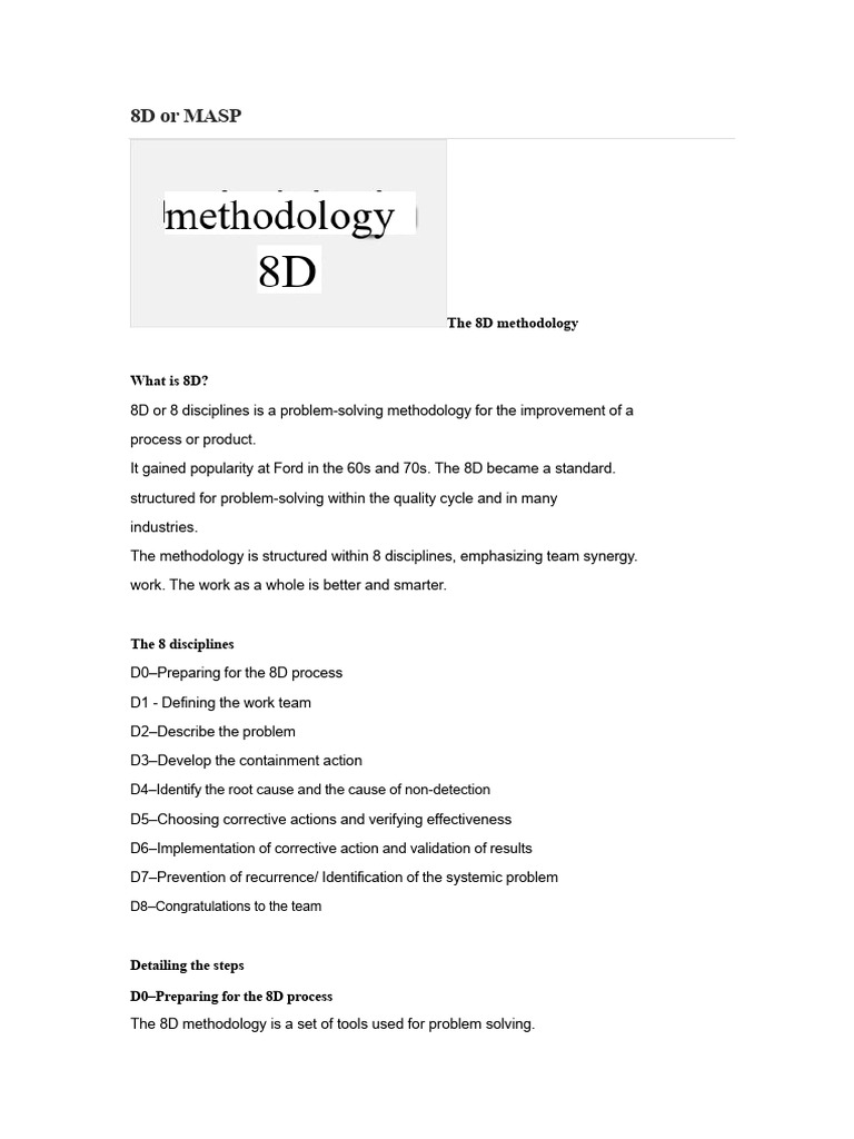 Understanding the 8D Problem-Solving Method | PDF | Causality ...