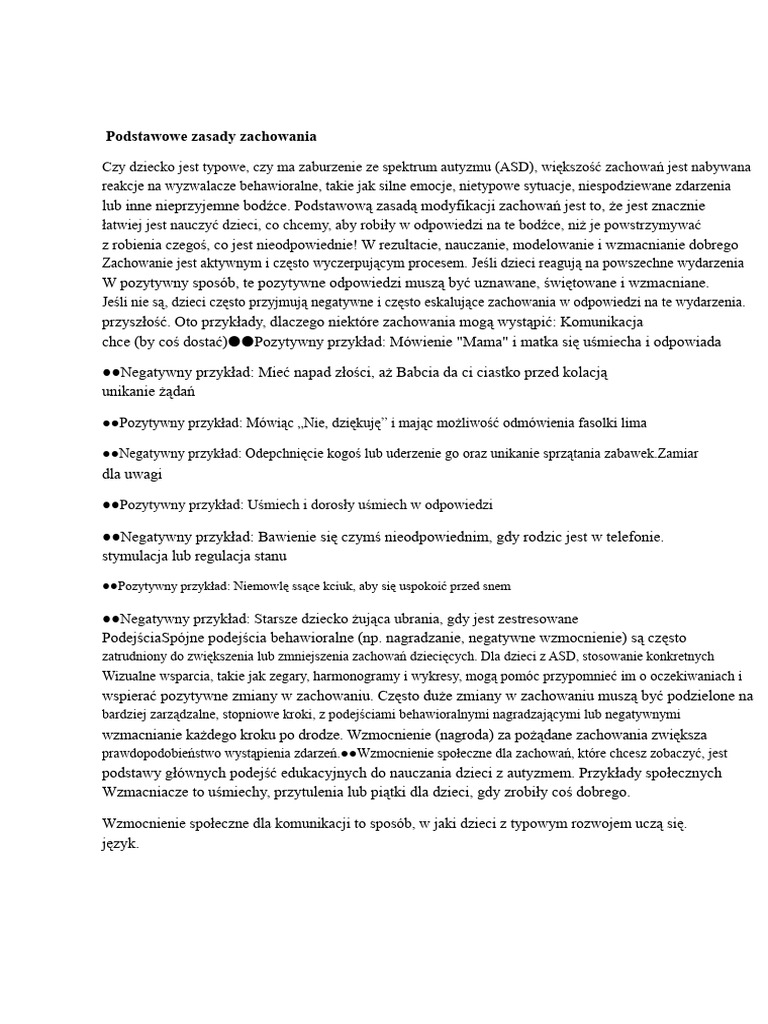 Podstawowe Zasady Zachowania | PDF