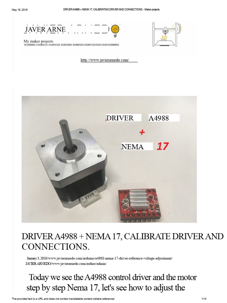 A4988 Driver + Nema 17, Calibrate Driver and Connections | PDF ...