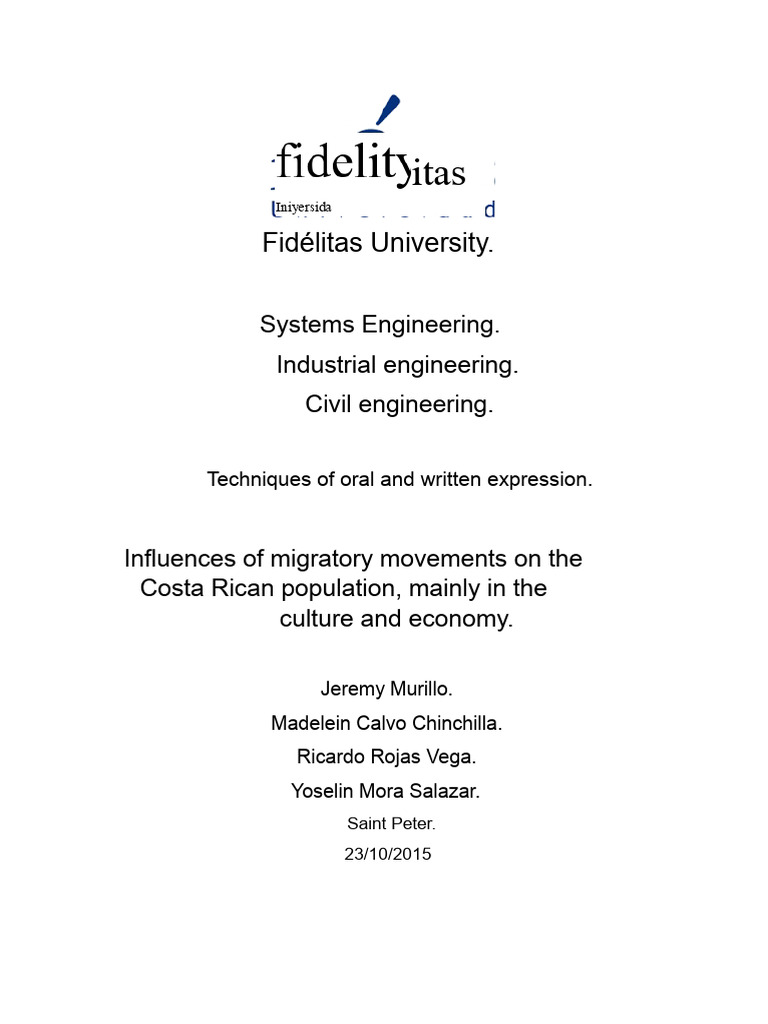 Fidélitas University | PDF | Costa Rica | Immigration