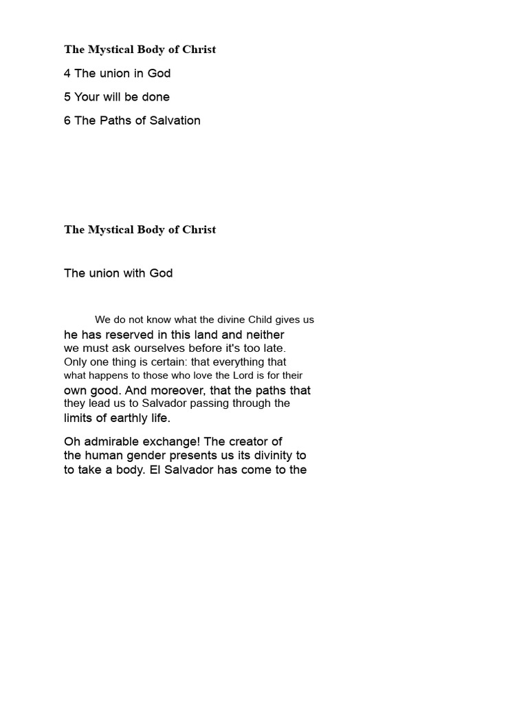 Understanding the Mystical Body of Christ | PDF | Jesus | Incarnation ...