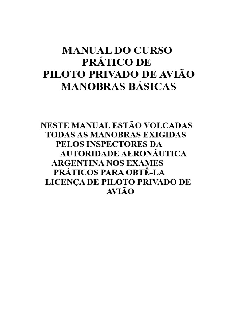 Manual de Manobras PPA | PDF | Avião | Voo