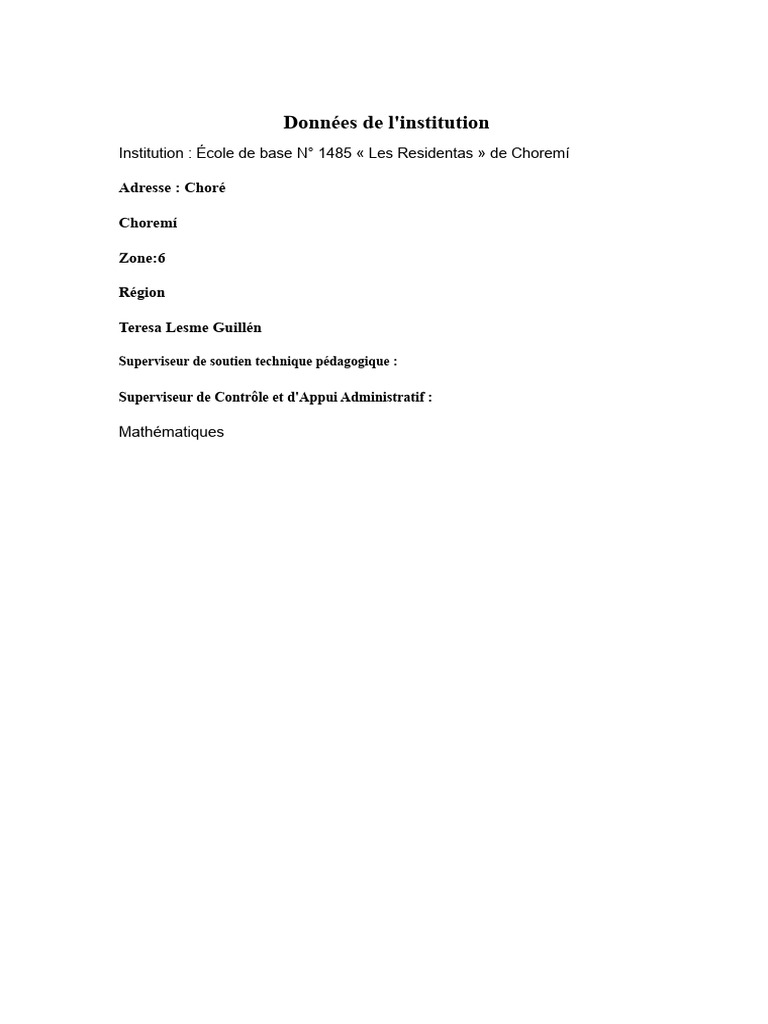 Projet d'Enquête sur les Mathématiques | PDF | Mathématiques | Pédagogie