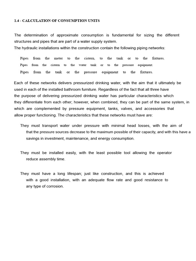1.4-Calculation of Consumption Units | PDF | Water | Expense