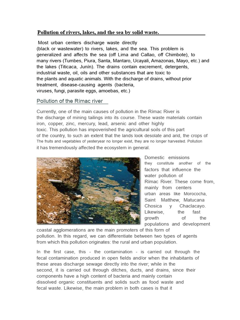 River Pollution | PDF | Sewage Treatment | Water Treatment