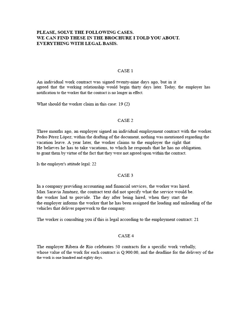 Labor Cases (First Part) | PDF | Employment | Industrial Relations