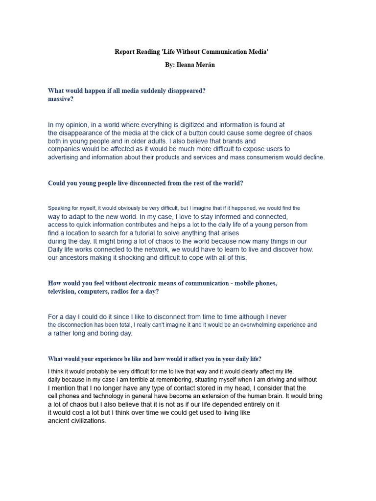 Life Without Media - Media | PDF