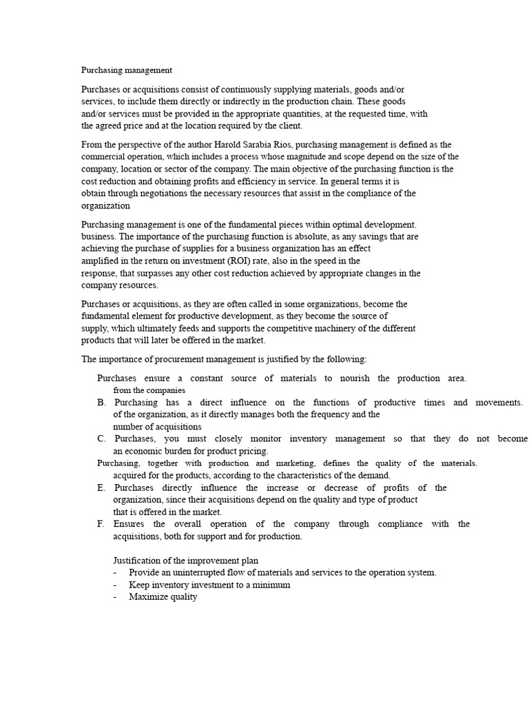 Effective Purchasing Management Strategies | PDF | Mergers And ...