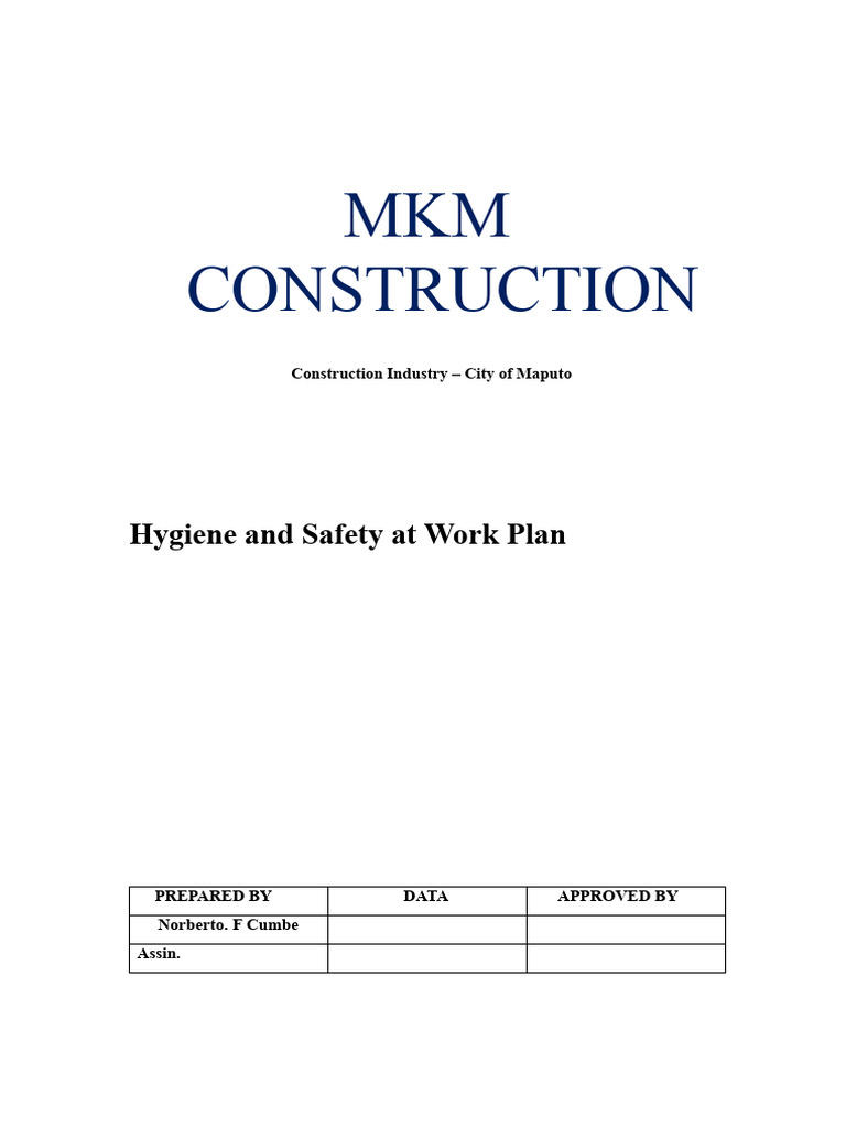 Hygiene and Safety Plan for Construction | PDF | Personal Protective ...
