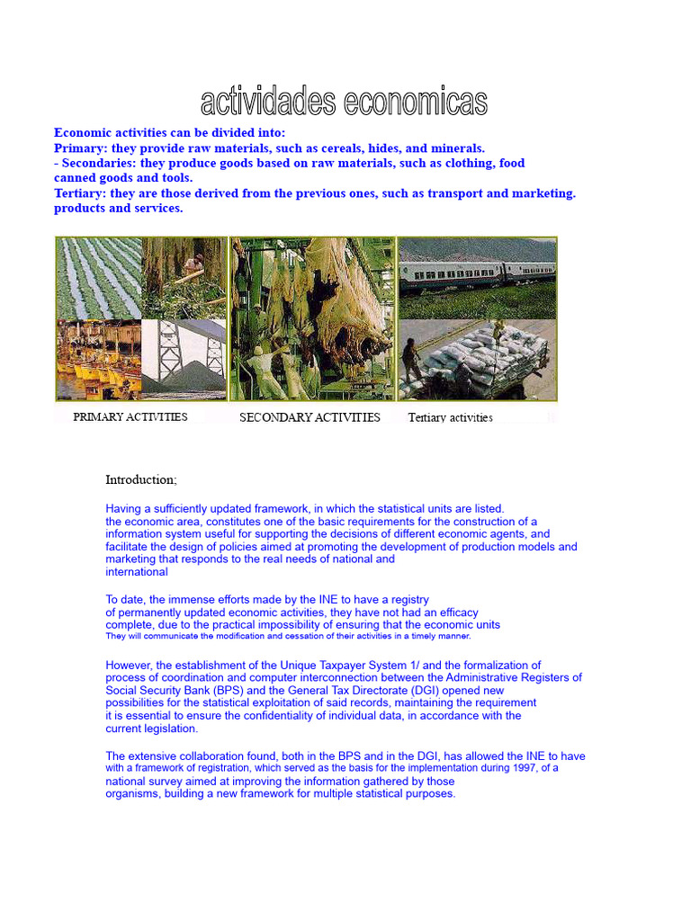 Types of Economic Activities Explained | PDF | Tertiary Sector Of The ...