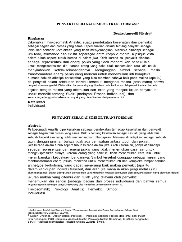 Penyakit Sebagai Simbol Transformasi | PDF