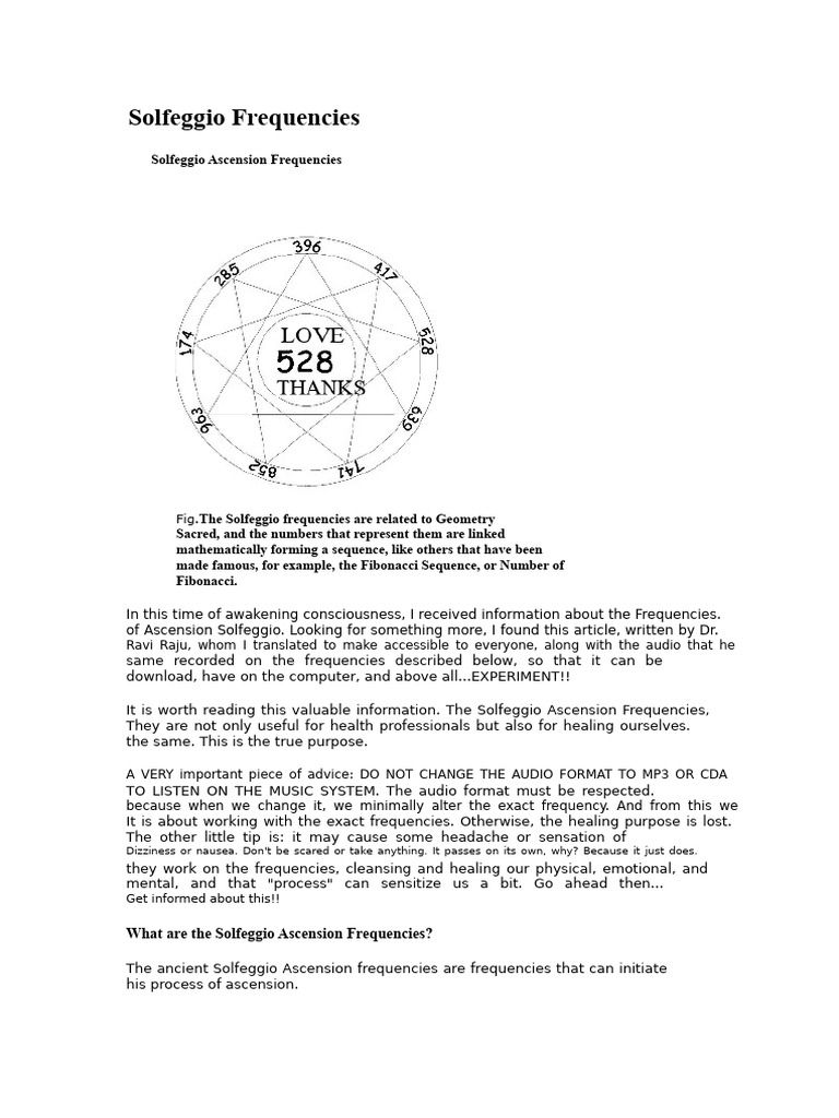 Understanding Solfeggio Frequencies | PDF