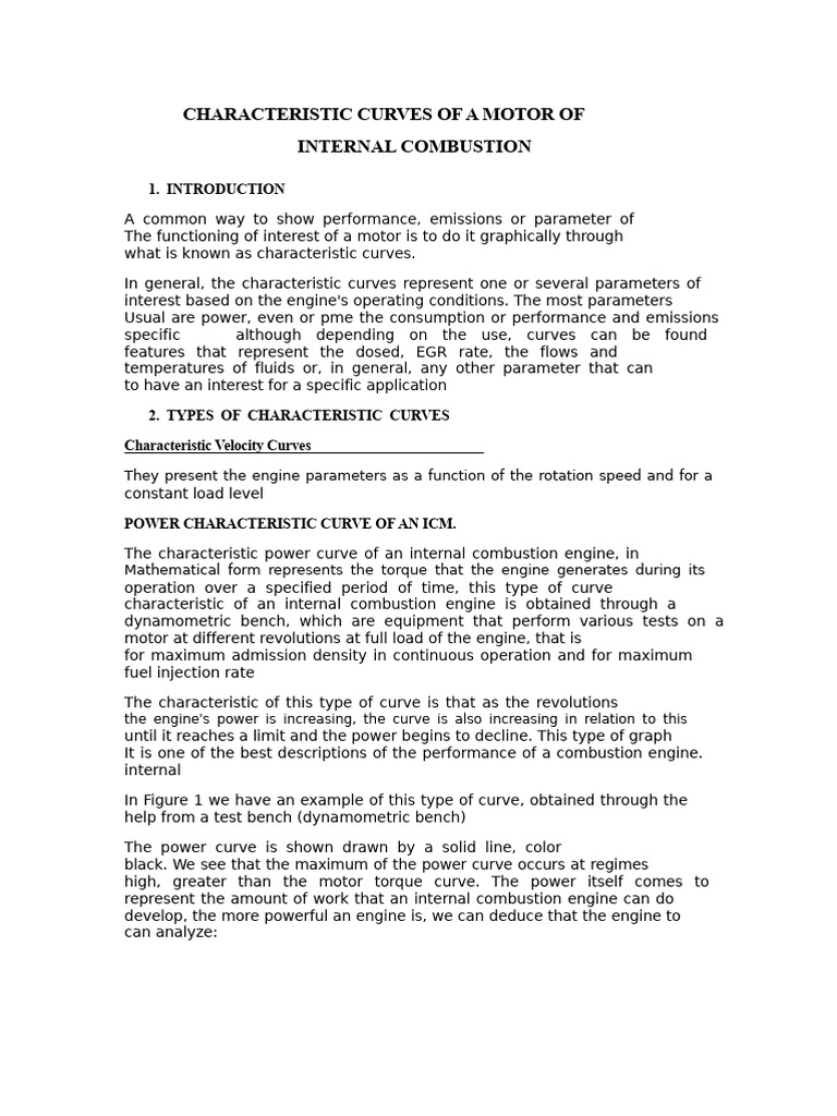 Characteristic Curves of Internal Combustion Engines | PDF | Engines ...