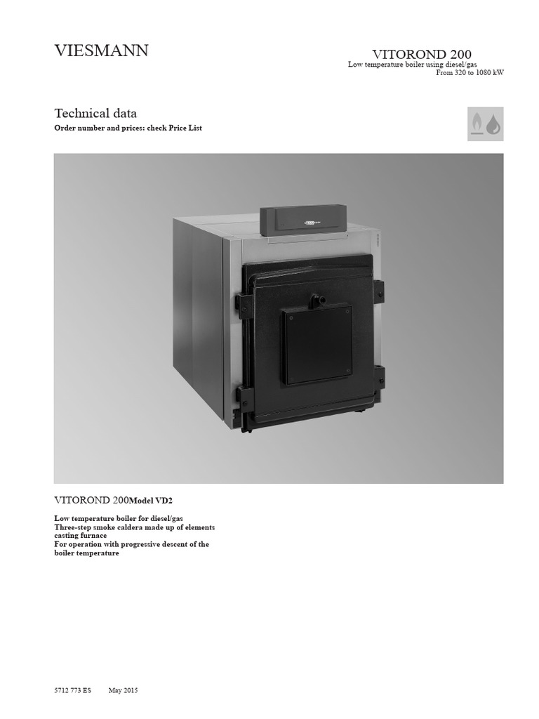 Vitorond 200, Model VD2, From 320 To 1080 KW | PDF | Boiler | Diesel Engine