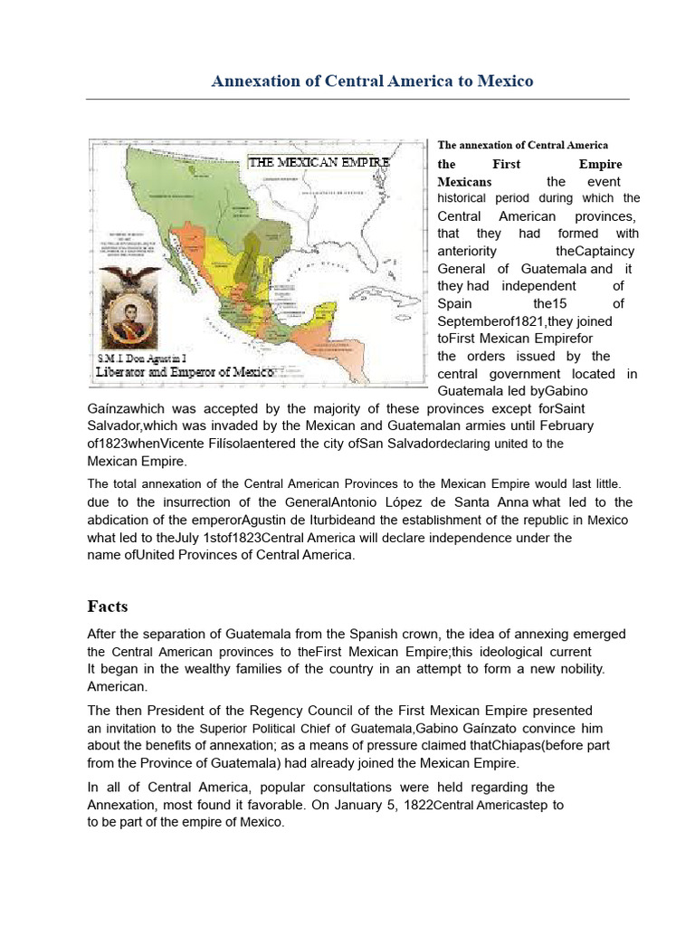 Annexation of Central America To Mexico | PDF | Central America