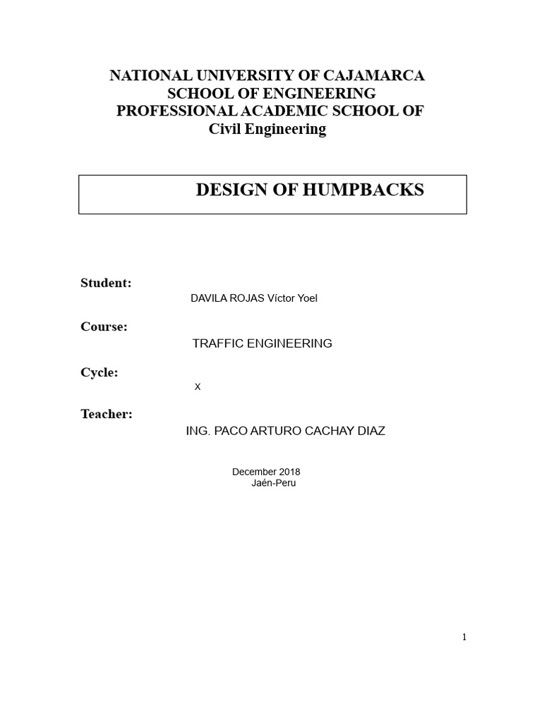 Design and Implementation of Speed Humps | PDF | Road | Traffic