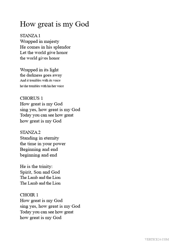 How Great Is My God | PDF