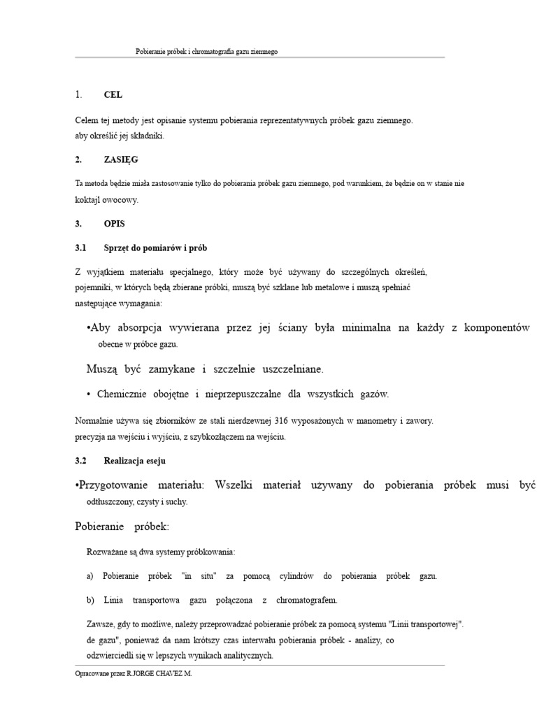 Pobieranie Próbek Gazu Ziemnego | PDF