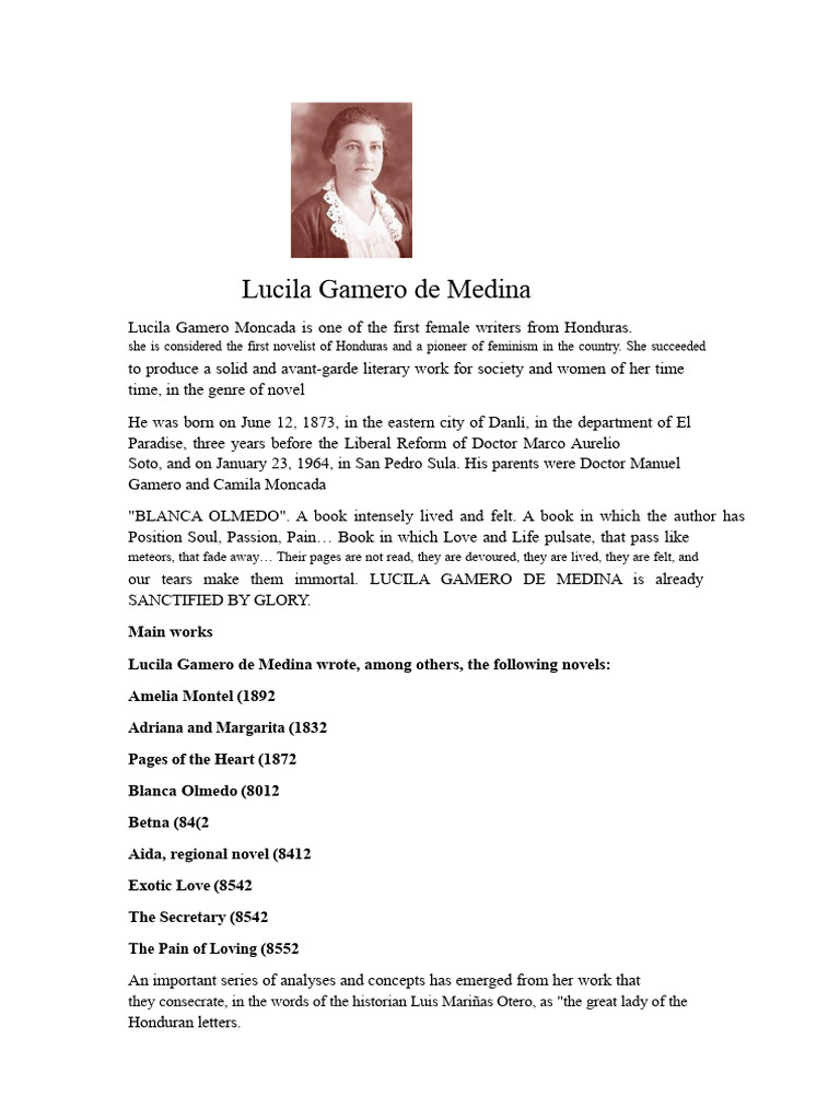 Lucila Gamero de Medina | PDF