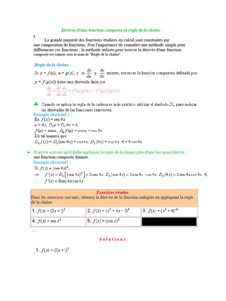 Dérivée par la règle de la chaîne | PDF | Mathématiques | Analyse ...