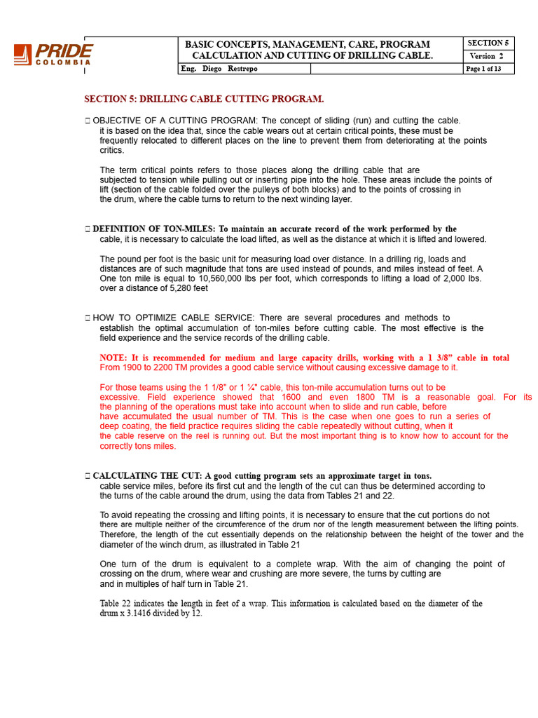 Ton Calculation - Mile | PDF | Foot (Unit) | Pound (Mass)