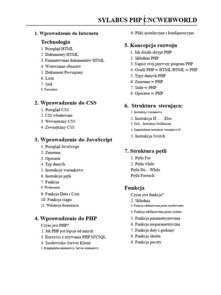 Syllabusa PHP | PDF
