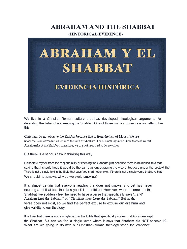 Abraham and The Shabbat | PDF | Sumer | Ten Commandments
