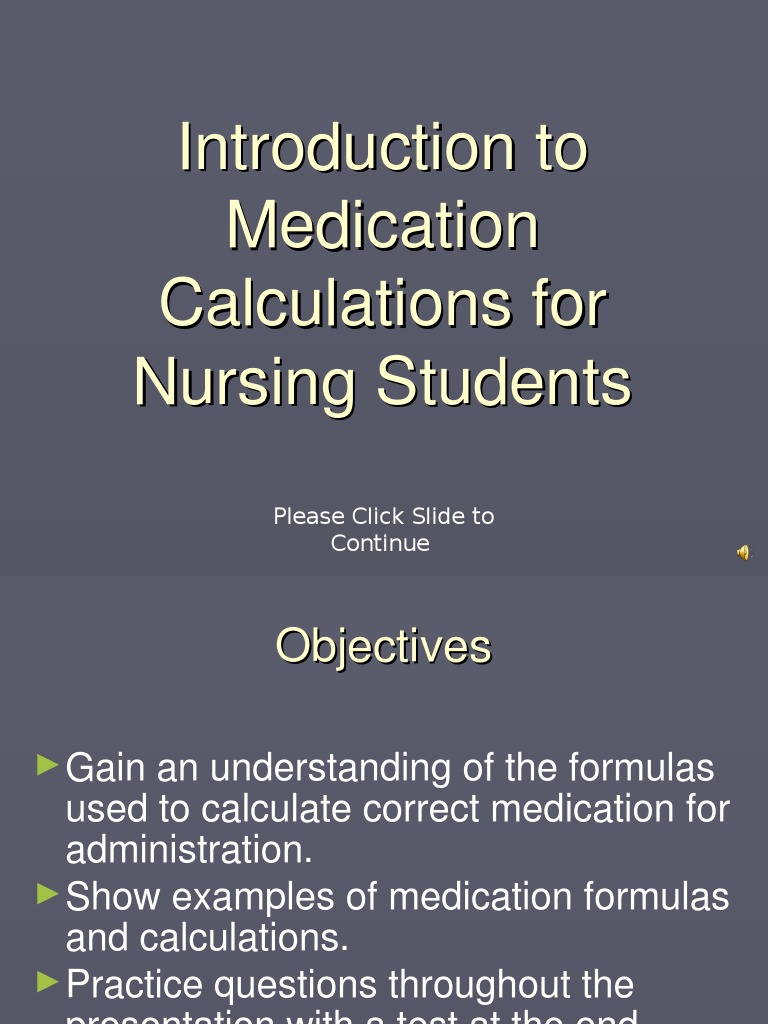 Introduction To Medication Calculations | PDF | Intravenous Therapy ...