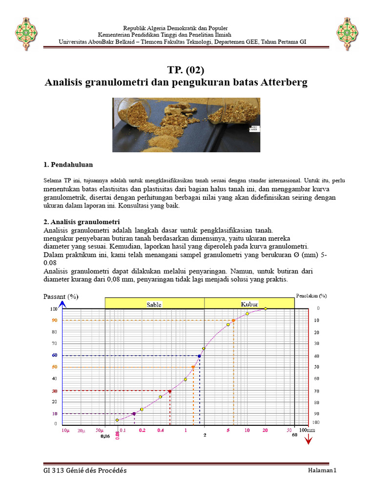 Analisis Granulometri dan Batas Atterberg | PDF