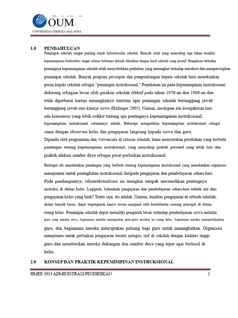 Kepemimpinan Instruksional | PDF