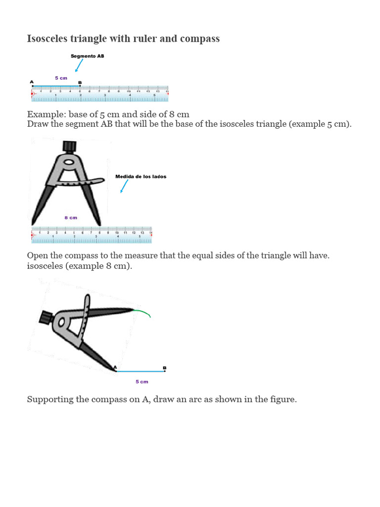 Isosceles Triangle With Ruler and Compass | PDF | Triangle | Angle