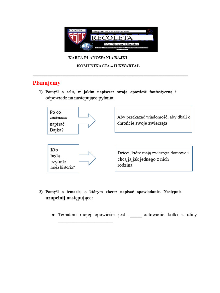 Arkusz Planowania Bajki | PDF