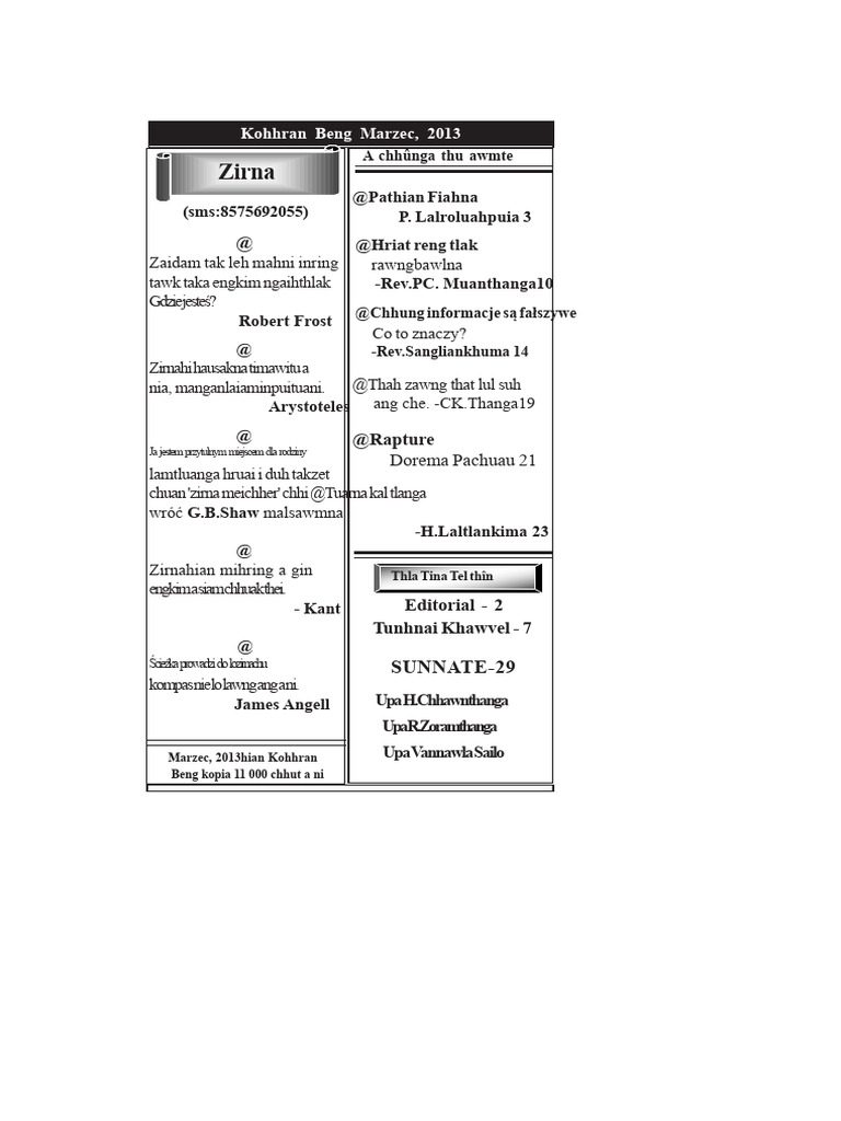 Kohhran Beng Marzec 2013 | PDF