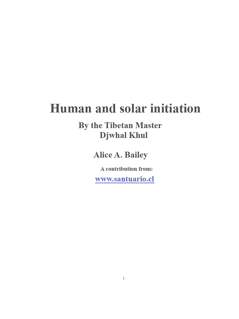 Human Solar Initiation Intro | PDF | Knowledge | Disciple (Christianity)