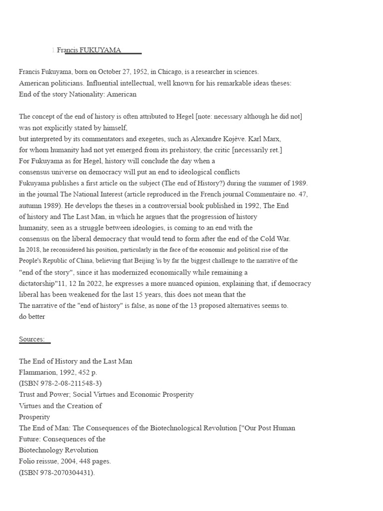 Francis FUKUYAMA PDF | PDF | Political Science | Liberal Arts Education