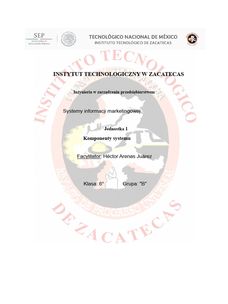 SIM - Jednostka 1 Komponenty Systemu - Diana M. Basurto Oliva | PDF