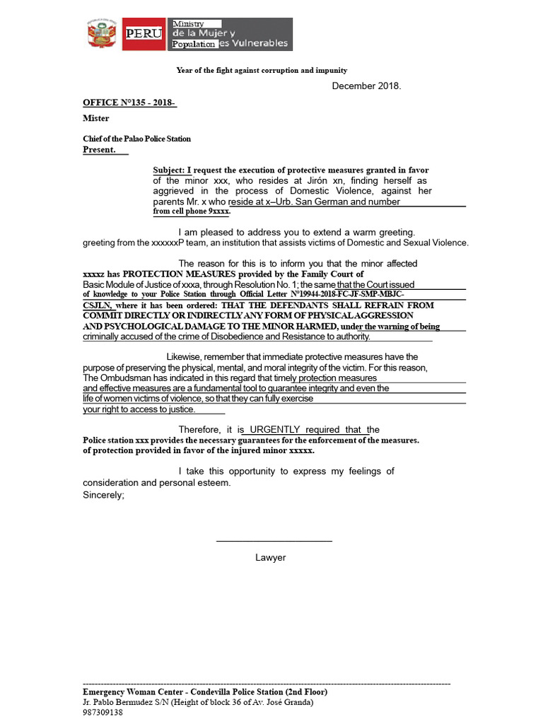 Protection Measures Execution Model | PDF | Violence | Domestic Violence