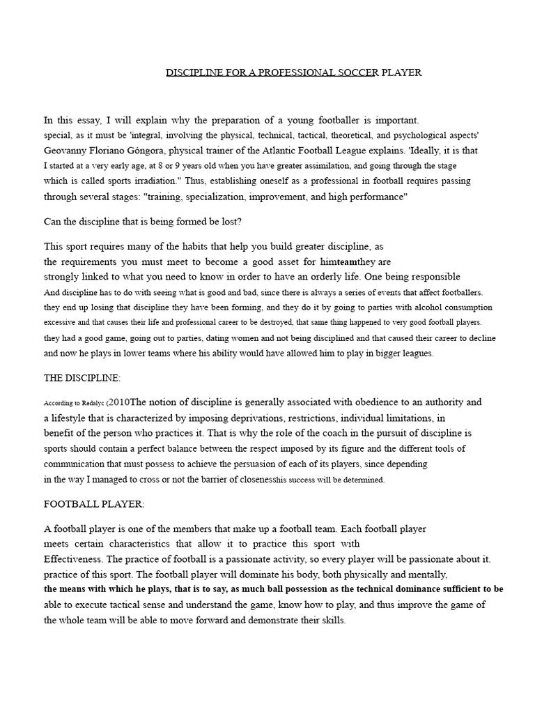 Discipline For A Professional Soccer Player | PDF | Disciplines ...