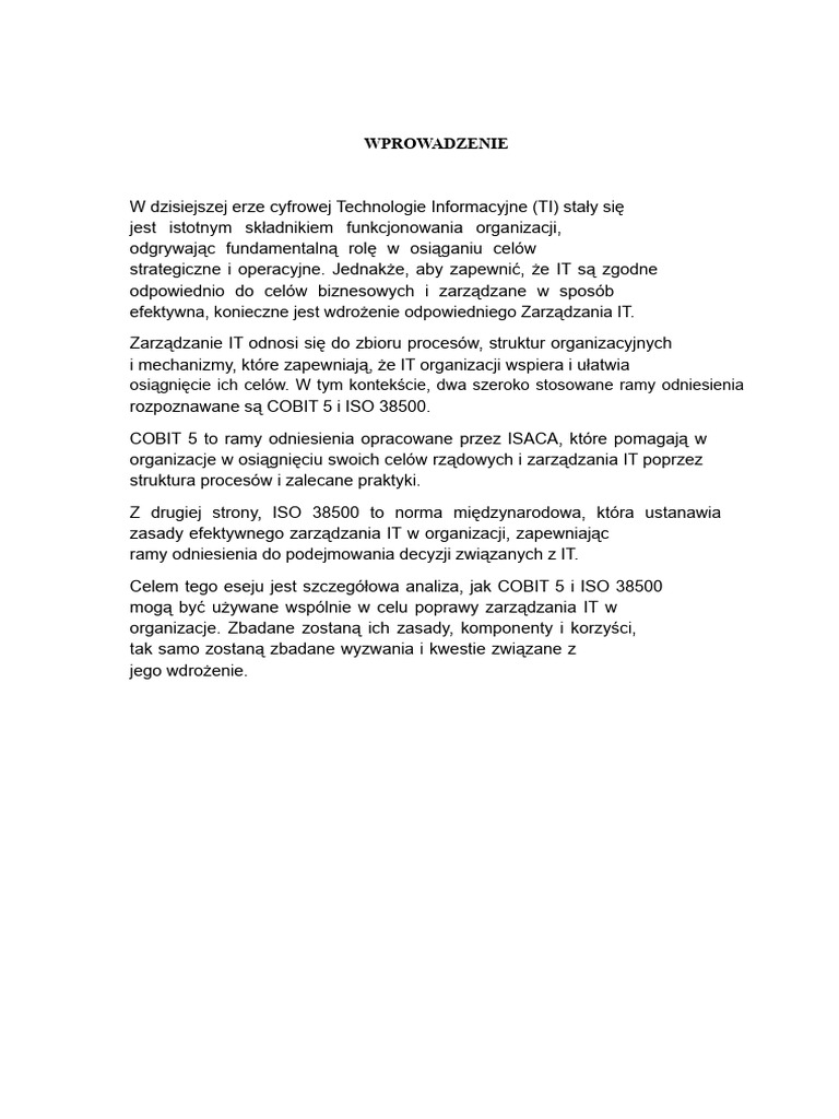 COBIT 5 I ISO 38500 | PDF