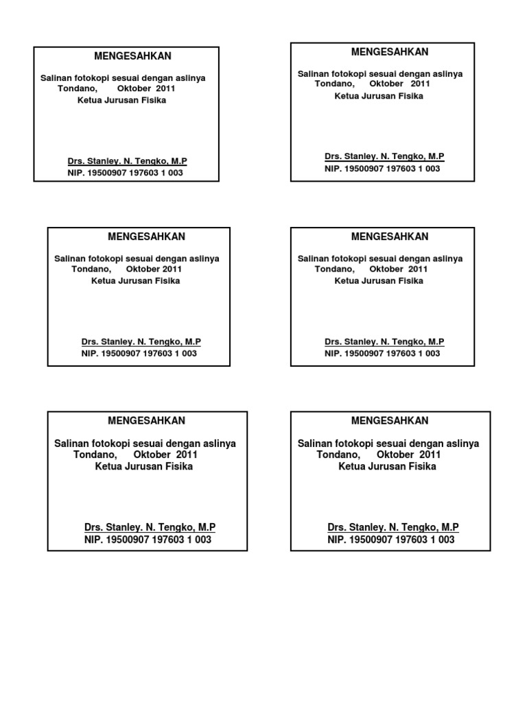 Format Legalisir | PDF