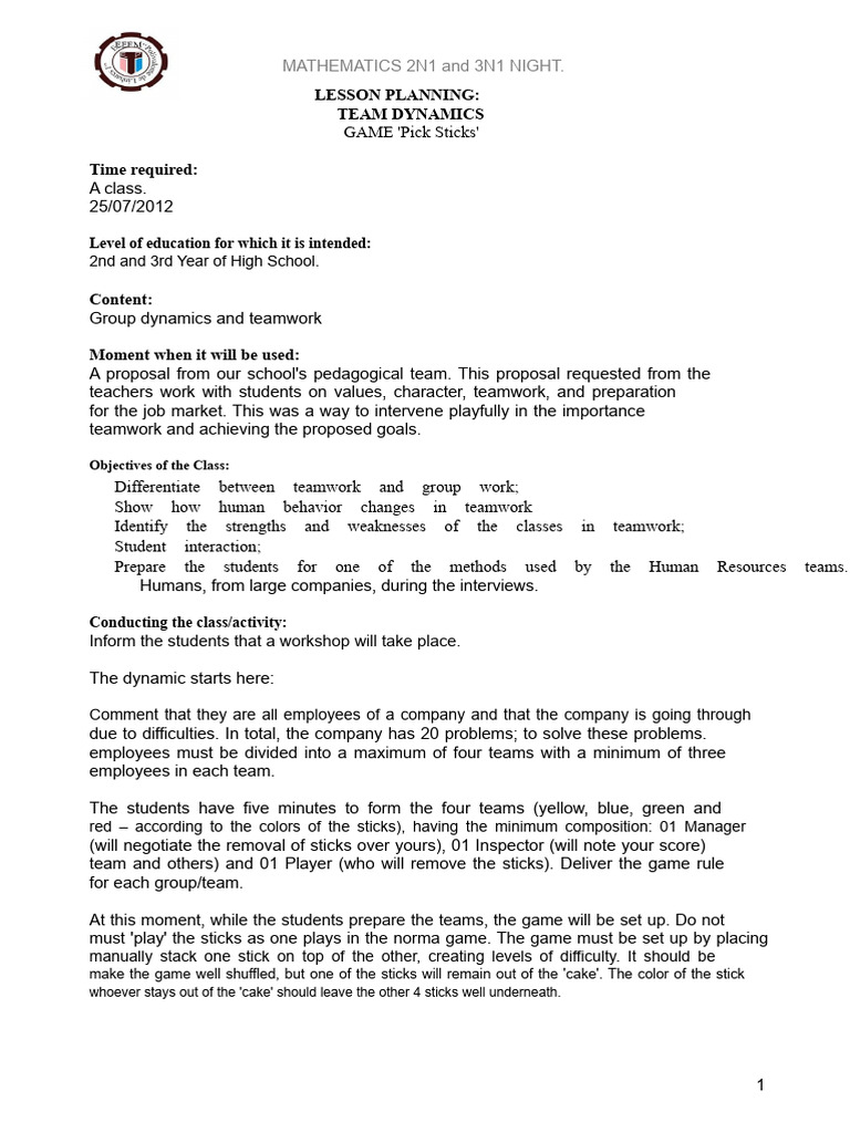 Dynamic - Pick Up Sticks | PDF | Social Psychology | Psychology