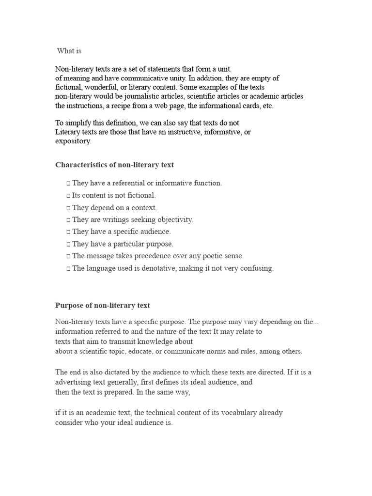 Characteristics of Non-Literary Texts | PDF | News | Genre