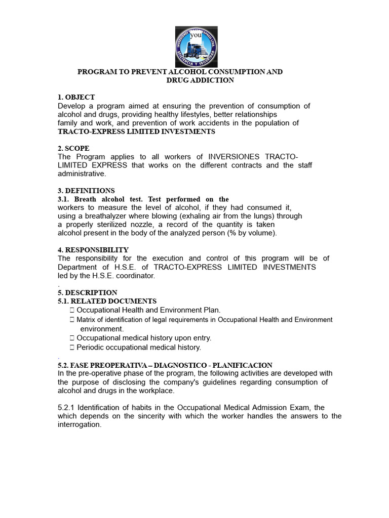 Alcohol and Drug Addiction Prevention Program | PDF | Alcoholism ...