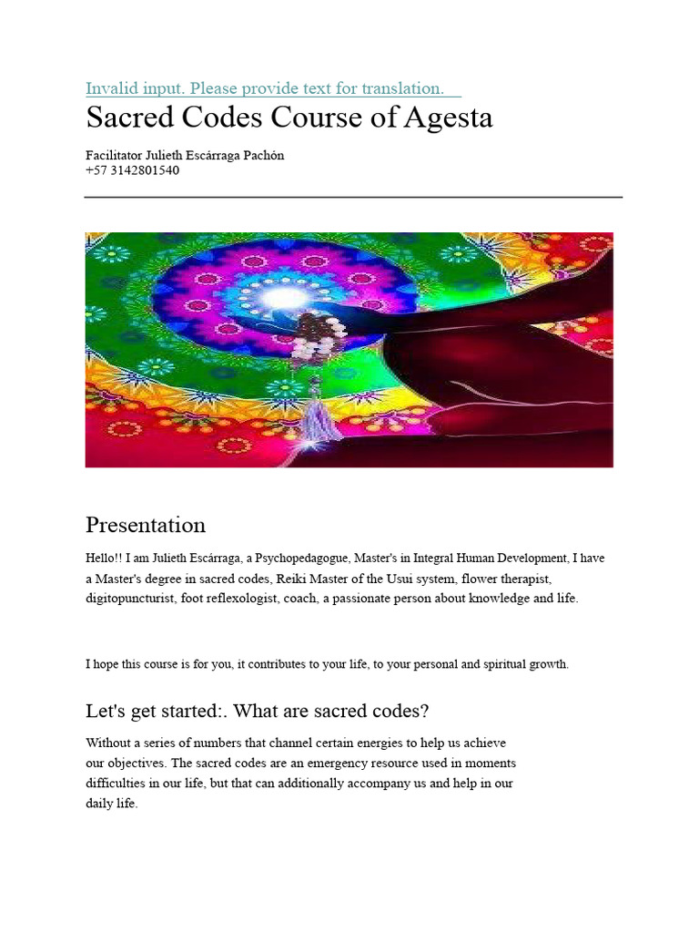 Understanding Agesta Sacred Codes | PDF