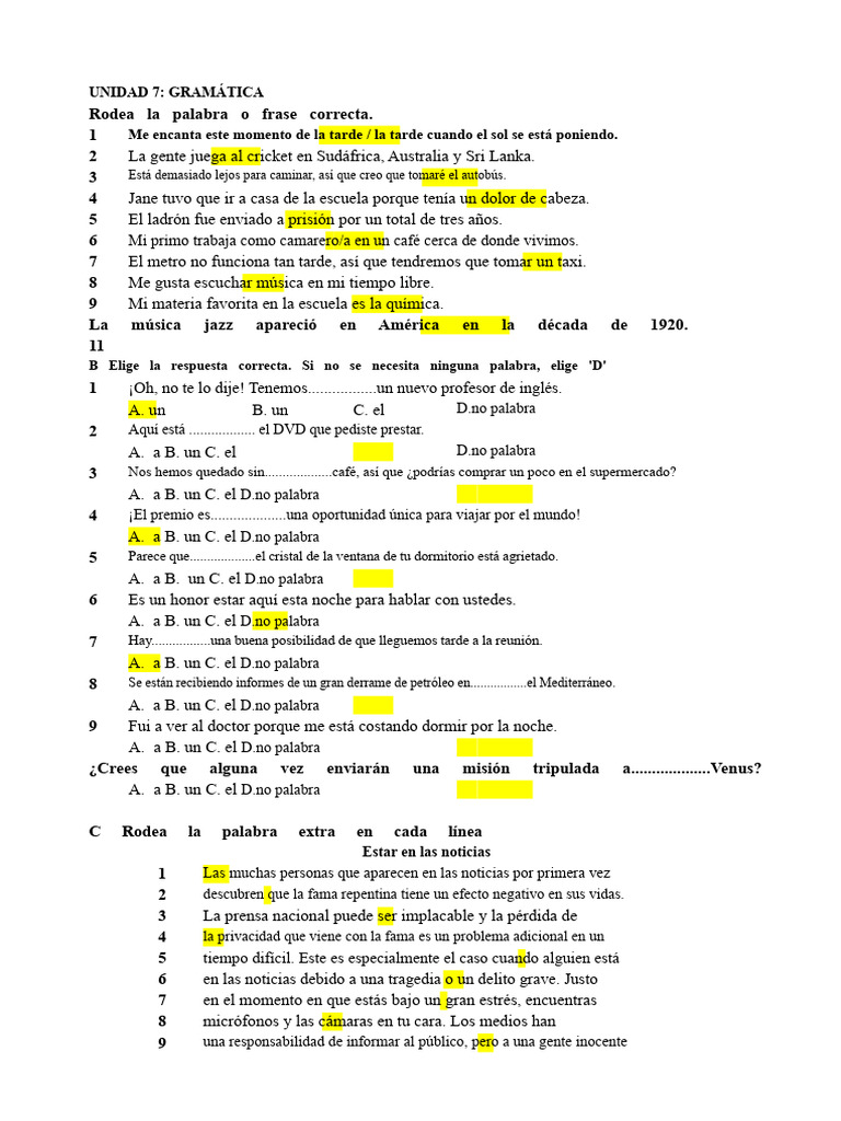 Unidad 7 8 Destino B2 - Clave | PDF