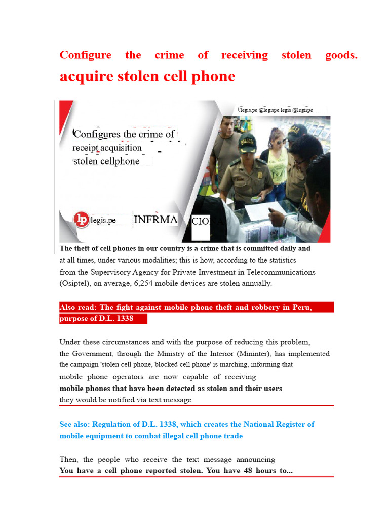Crime of Receiving Stolen Property | PDF | Identity Document | Biometrics